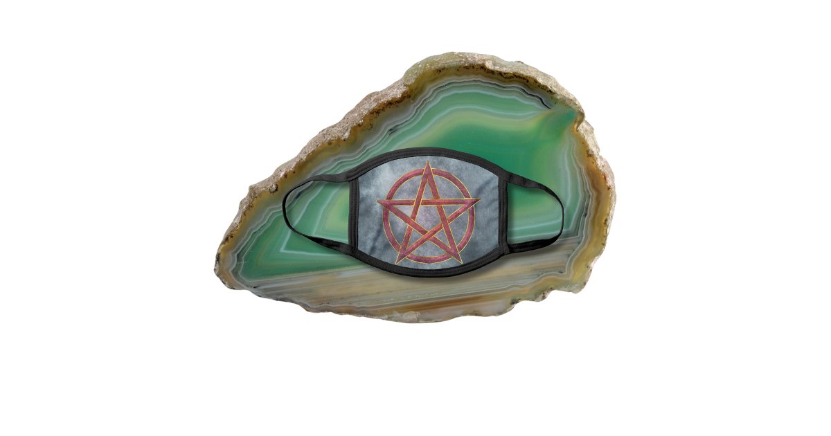 Cosmic Dance: Garnet Pentagram Face Mask | Zazzle