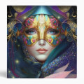 Cosmic Masked Goddess Queen Fantasy Art 3 Ring Bin 3 Ring Binder | Zazzle