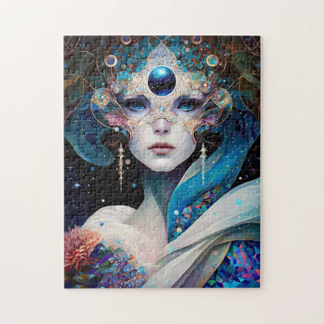 Cosmic Masked Goddess Queen Fantasy Art Jigsaw Puzzle | Zazzle