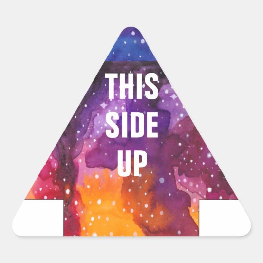 Cosmic Outer Space Moving Box Small This Side Up Triangle Sticker ...