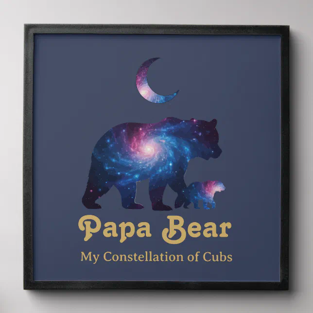 Cosmic Papa Bear & Cub Peel And Stick Photo Tile | Zazzle