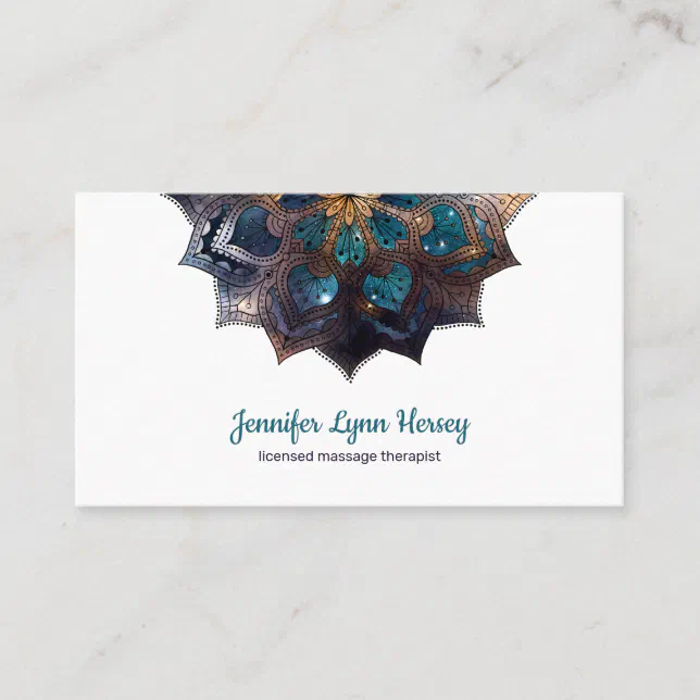 Cosmic Purple Mandala LMT | Yoga Business Card | Zazzle