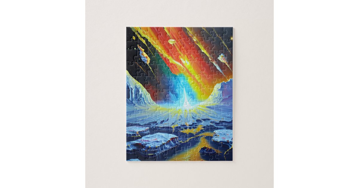 Cosmic smart kid earth and galactic glacier image jigsaw puzzle | Zazzle