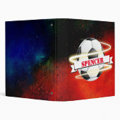 Cosmic Soccer Ball Personalized 3 Ring Binder | Zazzle