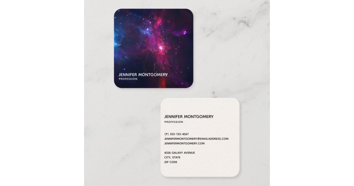 Cosmic Space Stars and Nebula Modern Business Card | Zazzle