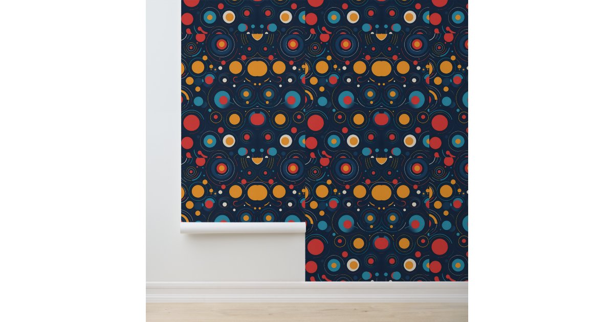 Cosmic Vinyl - Retro Space Record Pattern Art Wallpaper | Zazzle