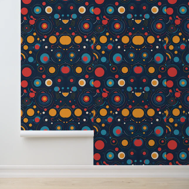 Cosmic Vinyl - Retro Space Record Pattern Art Wallpaper | Zazzle