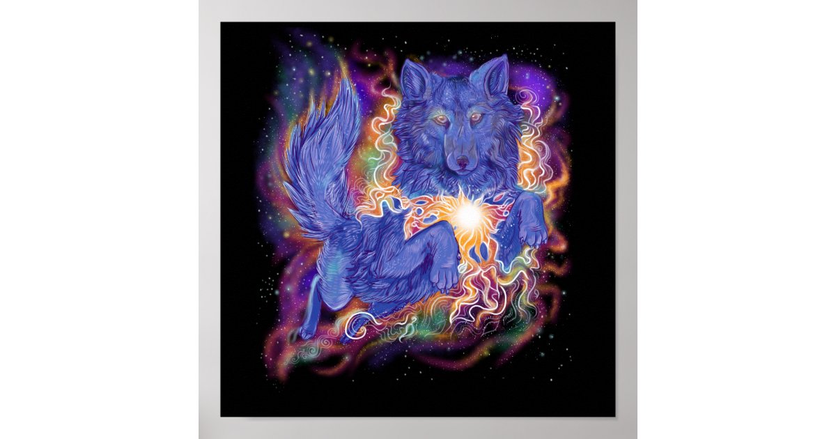 Cosmic Wolf Poster | Zazzle