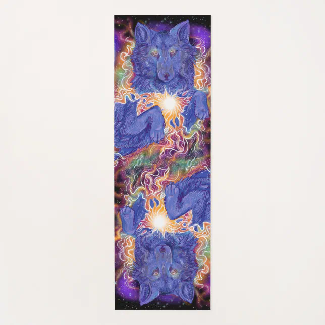 Cosmic Wolf Yoga Mat | Zazzle