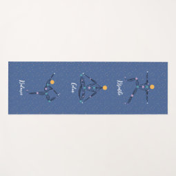 Cosmic Yoga Poses and Phrases Blue Yoga Mat | Zazzle