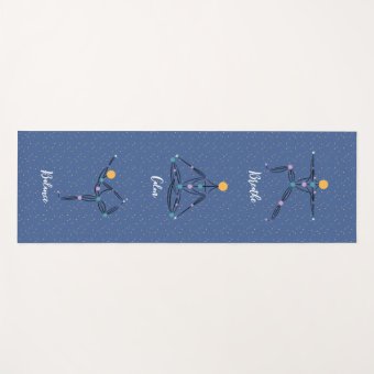 Cosmic Yoga Poses and Phrases Blue Yoga Mat | Zazzle