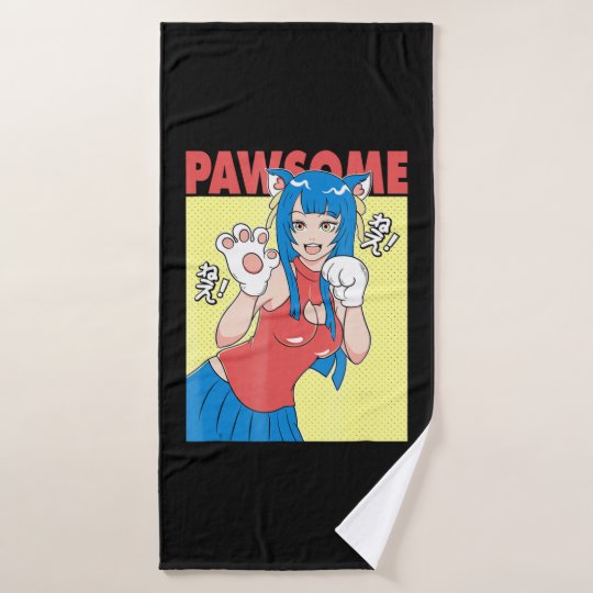 Cosplay | Anime Girl Cute Waifu Neko Cosplay Gift Bath Towel | Zazzle.com