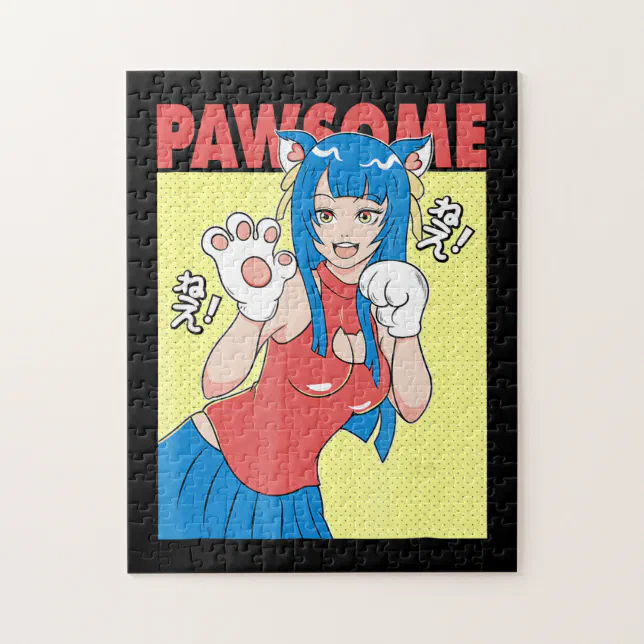 Cosplay | Anime Girl Cute Waifu Neko Cosplay Gift Jigsaw Puzzle | Zazzle