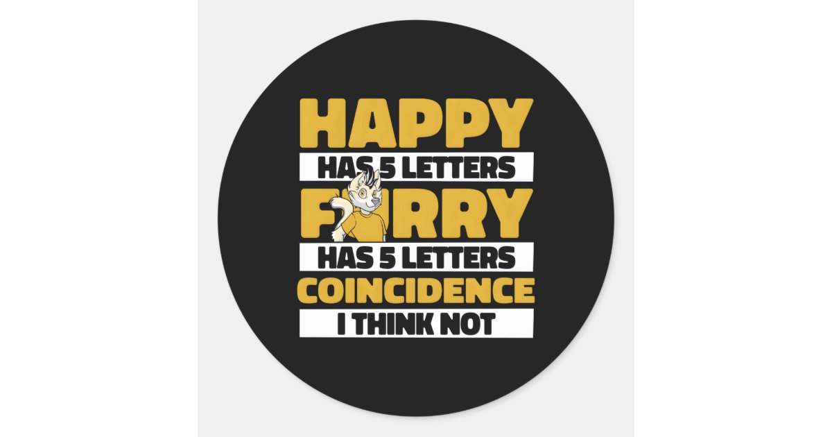 Cosplay Happy Fursona Furries Furry Fandom Classic Round Sticker | Zazzle