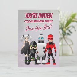 Cosplay Theme Birthday Party with Characters Invitation | Zazzle
