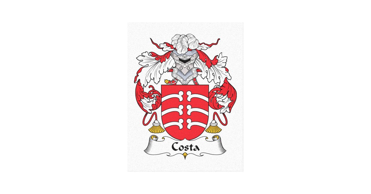 Costa Family Crest Canvas Print | Zazzle
