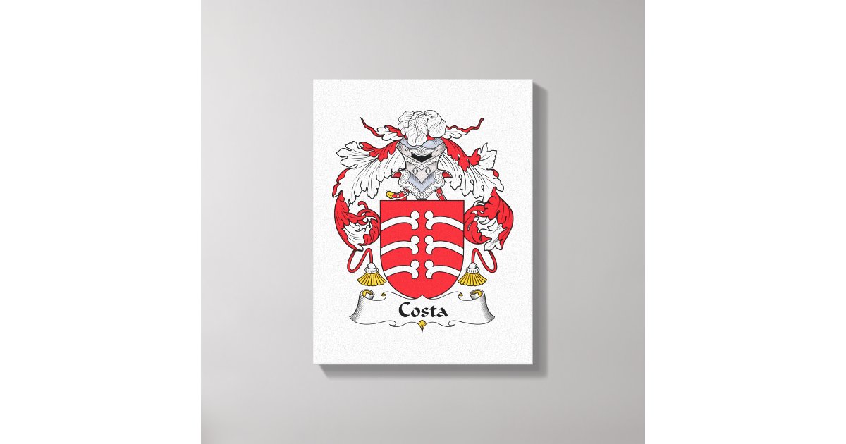 Costa Family Crest Canvas Print | Zazzle