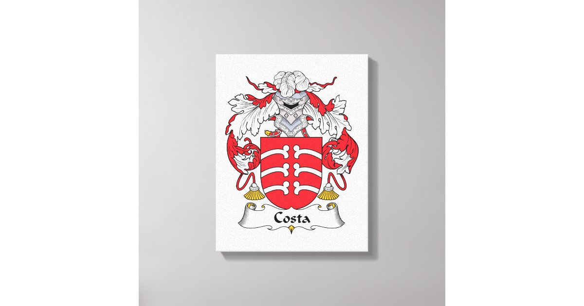 Costa Family Crest Canvas Print | Zazzle