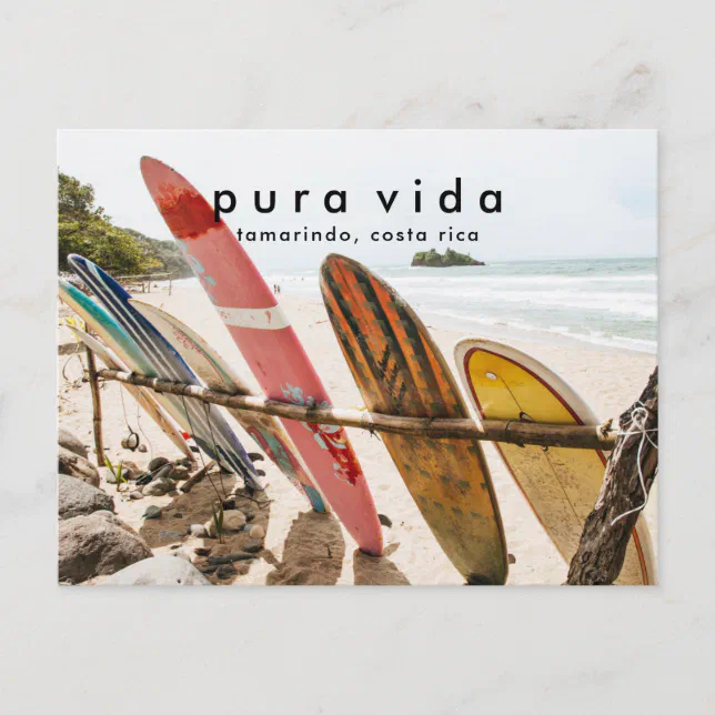 Costa Rica Beach Photo Surfing Postcard | Zazzle