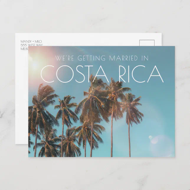 Costa Rica Beach Wedding Save the Date Announcement Postcard | Zazzle
