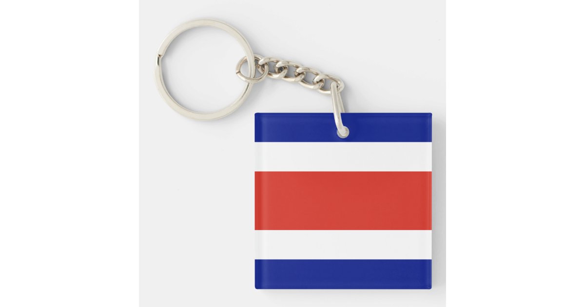 Costa Rica Civil Flag Keychain | Zazzle
