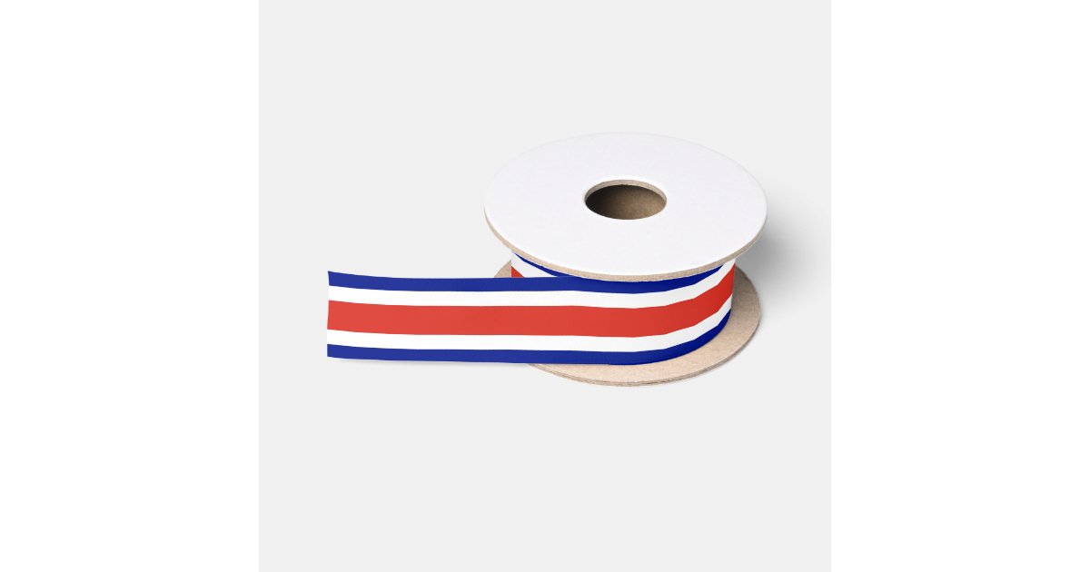 Costa Rica Civil Flag Satin Ribbon | Zazzle