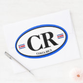 Costa Rica classic Euro Oval Sticker | Zazzle