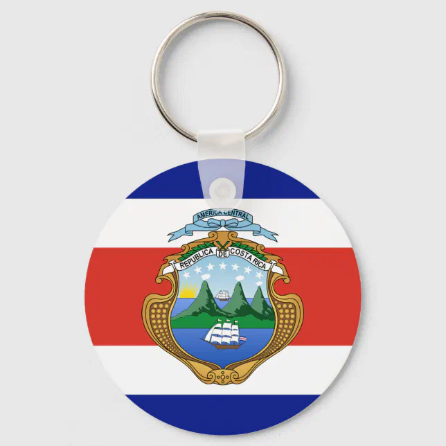 Costa Rica (coat of arms/ flag) Keychain | Zazzle