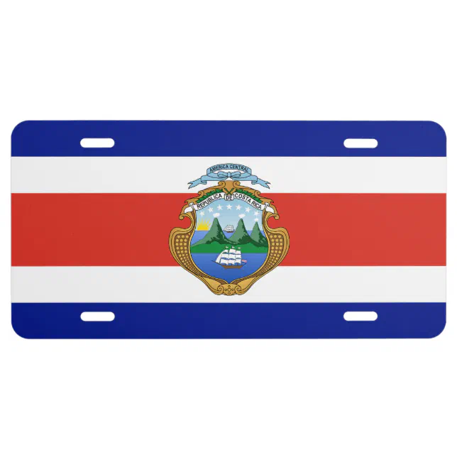 Costa Rica (coat of arms/ flag) License Plate | Zazzle
