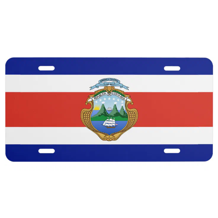 Costa Rica (coat of arms/ flag) License Plate | Zazzle