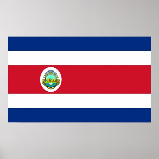 Costa Rica – Costa Rican National Flag Poster | Zazzle