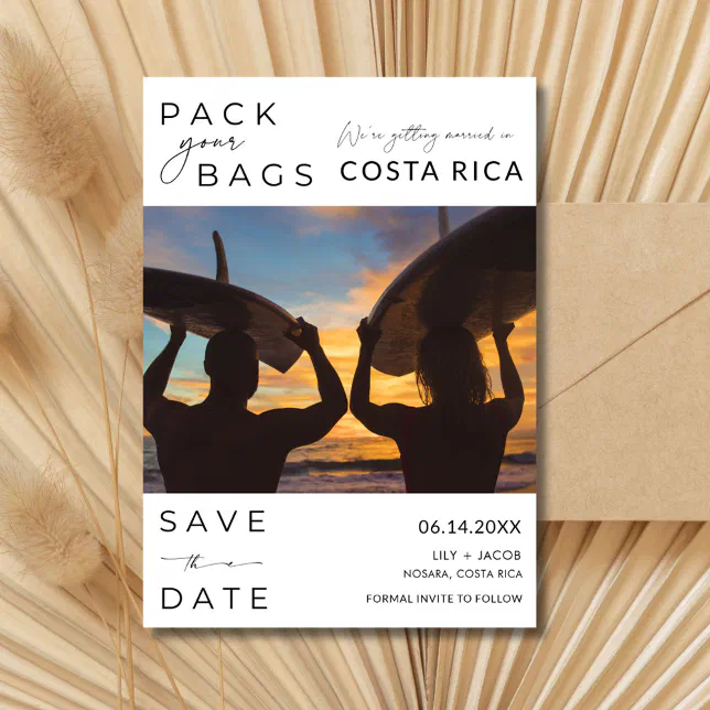 Costa Rica Destination Wedding Photo Save The Date | Zazzle