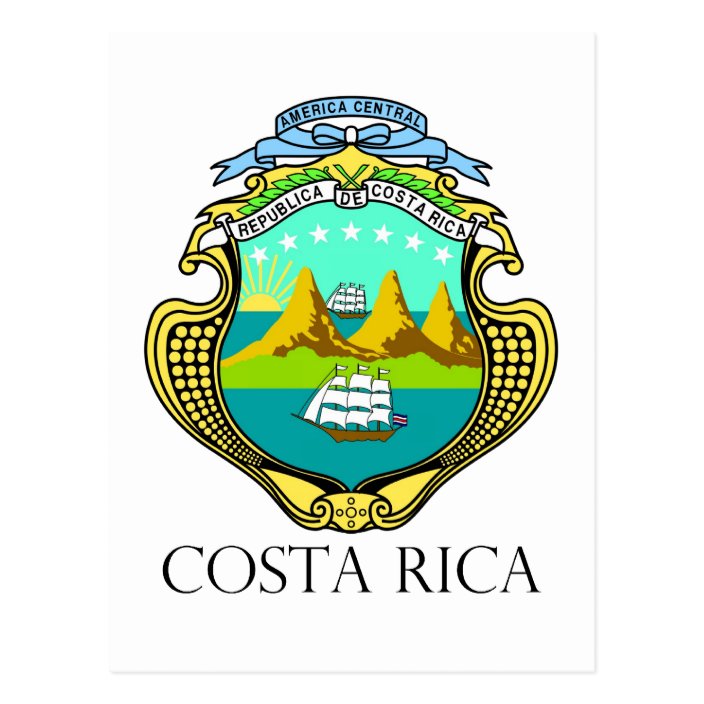 COSTA RICA - emblem/flag/coat of arms/symbol Postcard | Zazzle.com