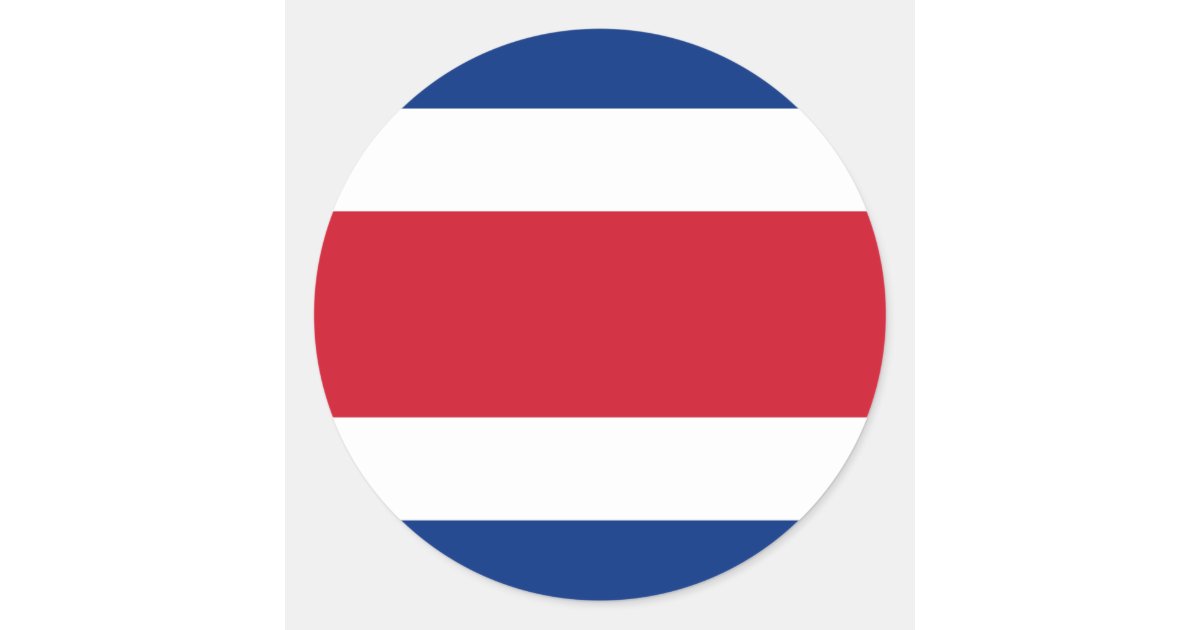Costa Rica Flag Classic Round Sticker | Zazzle