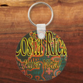 Costa Rica Folk Art Pura Vida Keychain | Zazzle