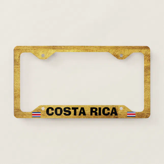 Costa Rica Golden Background License Plate Frame | Zazzle