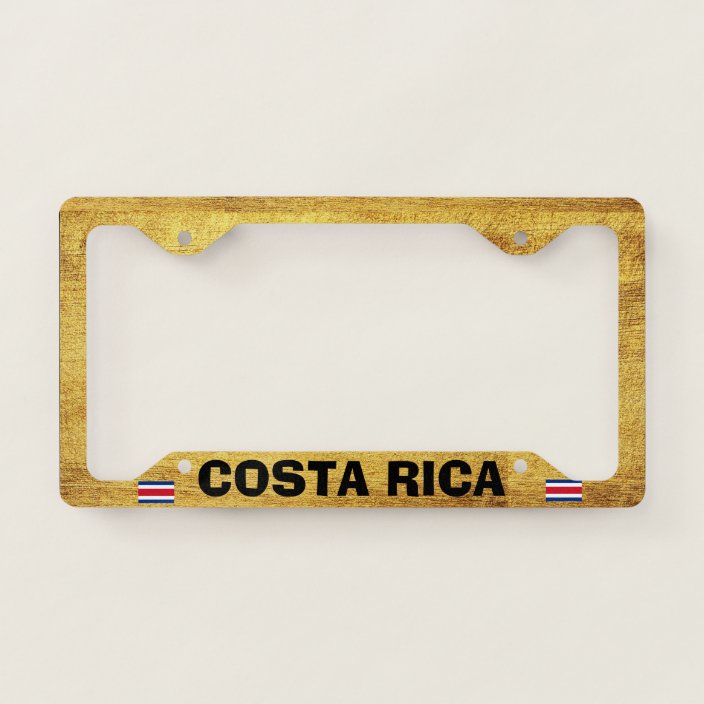 Costa Rica Golden Background License Plate Frame | Zazzle.com