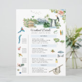 Costa Rica | Illustrated Wedding Weekend Invitation | Zazzle