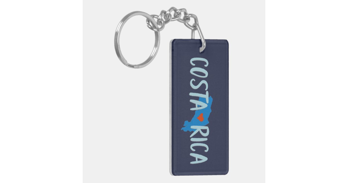 Costa Rica Map I Love Costa Rica Keychain | Zazzle