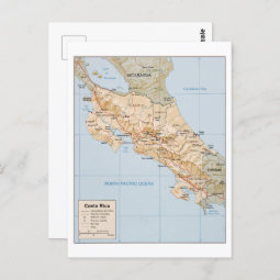 Costa Rica map Postcard | Zazzle