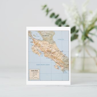 Costa Rica map Postcard | Zazzle