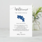 Costa Rica Map Wedding Welcome Letter Itinerary | Zazzle
