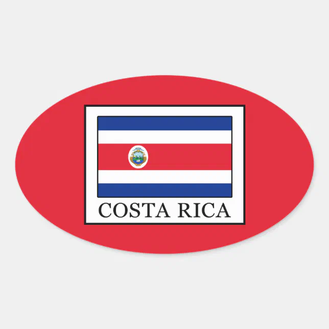 Costa Rica Oval Sticker | Zazzle