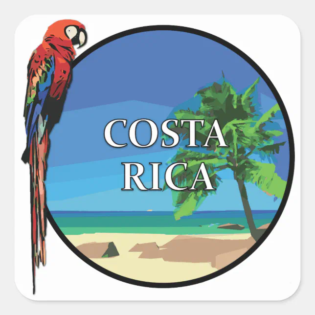 Costa Rica - Square Stickers, Glossy Square Sticker | Zazzle