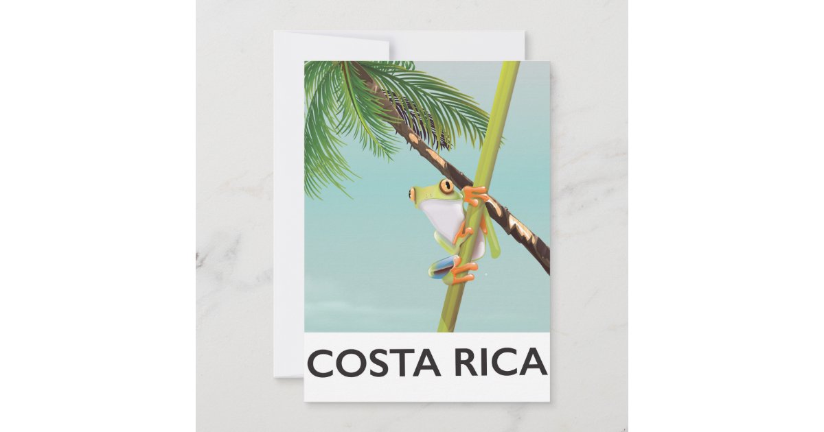 Costa Rica Tree Frog Vacation poster Invitation | Zazzle
