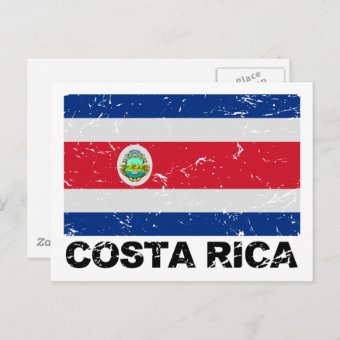 Costa Rica Vintage Flag Postcard | Zazzle