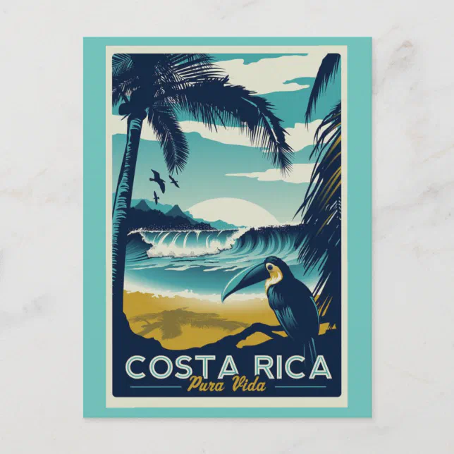 Costa Rica Vintage travel postcard | Zazzle