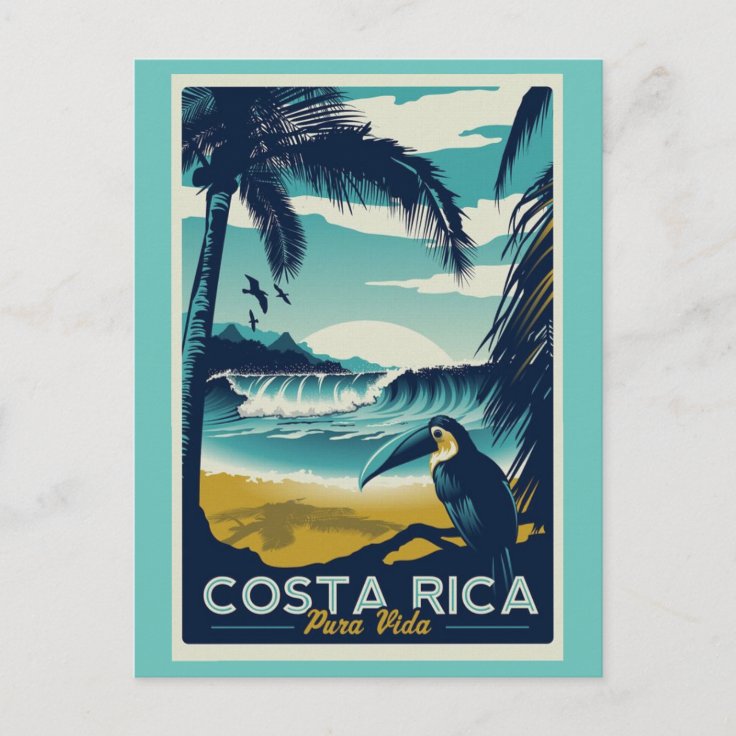 Costa Rica Vintage travel postcard | Zazzle