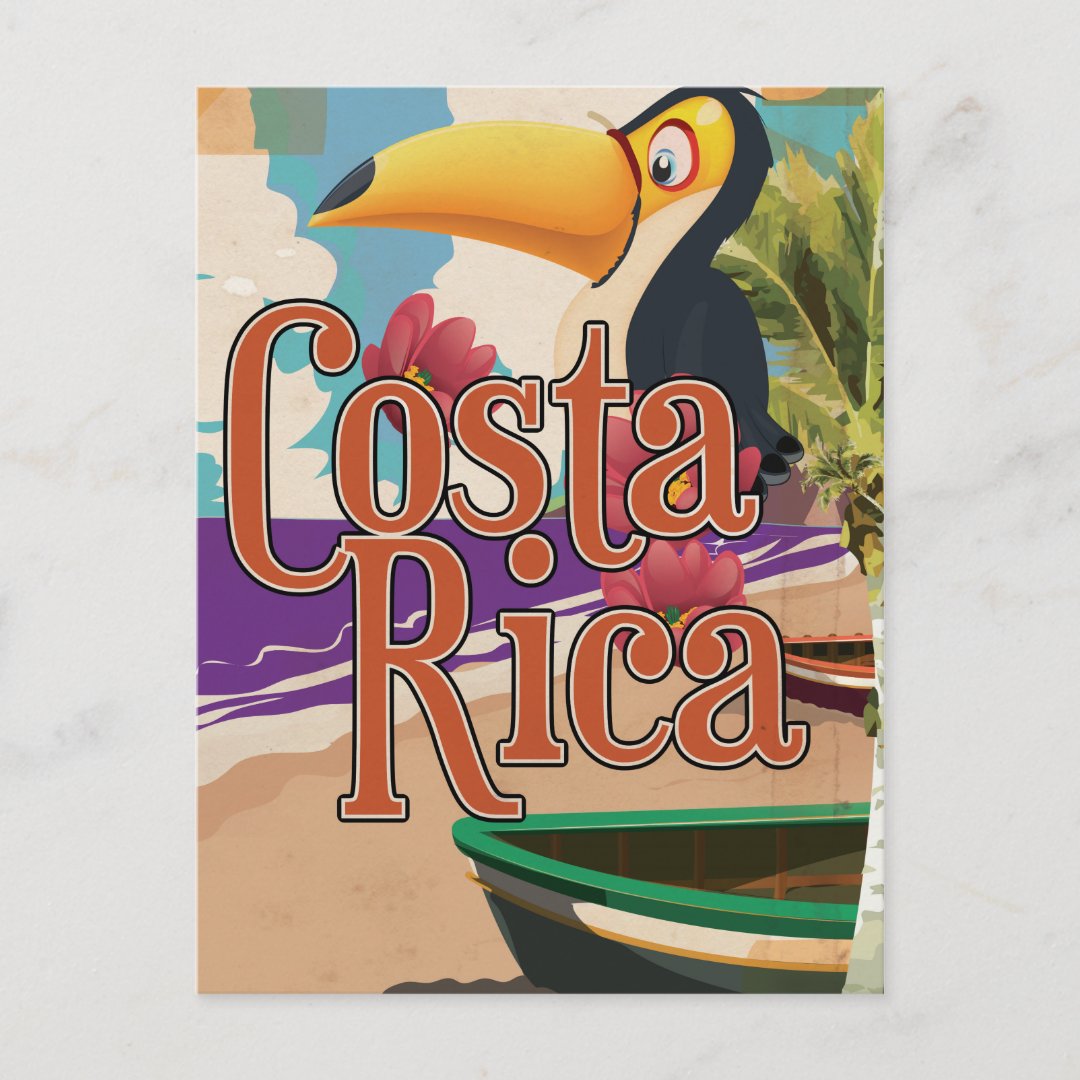 Costa Rica vintage travel poster Postcard | Zazzle