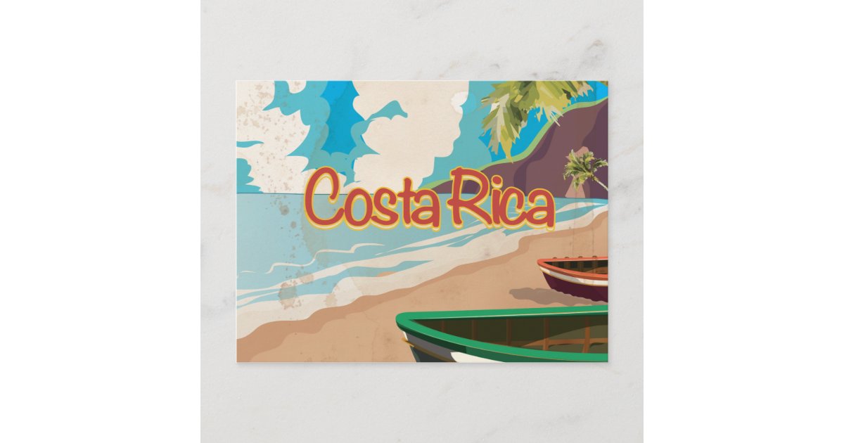 Costa Rica Vintage Travel Poster Postcard | Zazzle